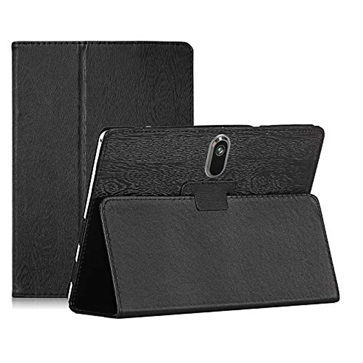 Transwon Case for MAGCH M210 M101 X10 Tablet 10 Inch/FEONAL ZONKO MEIZE K118 K116 Tablet Case/Xiashuanghu RS10 Tablet Case/Kaktin Android Tablet 10 Inch Case(Rear Camera in The Middle) - Black