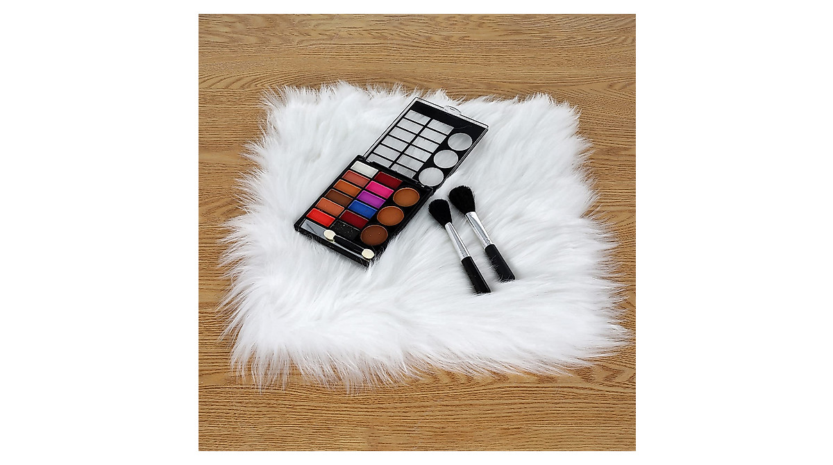 Molain Faux Fur Chair Pad - Soft White Cushion Rug