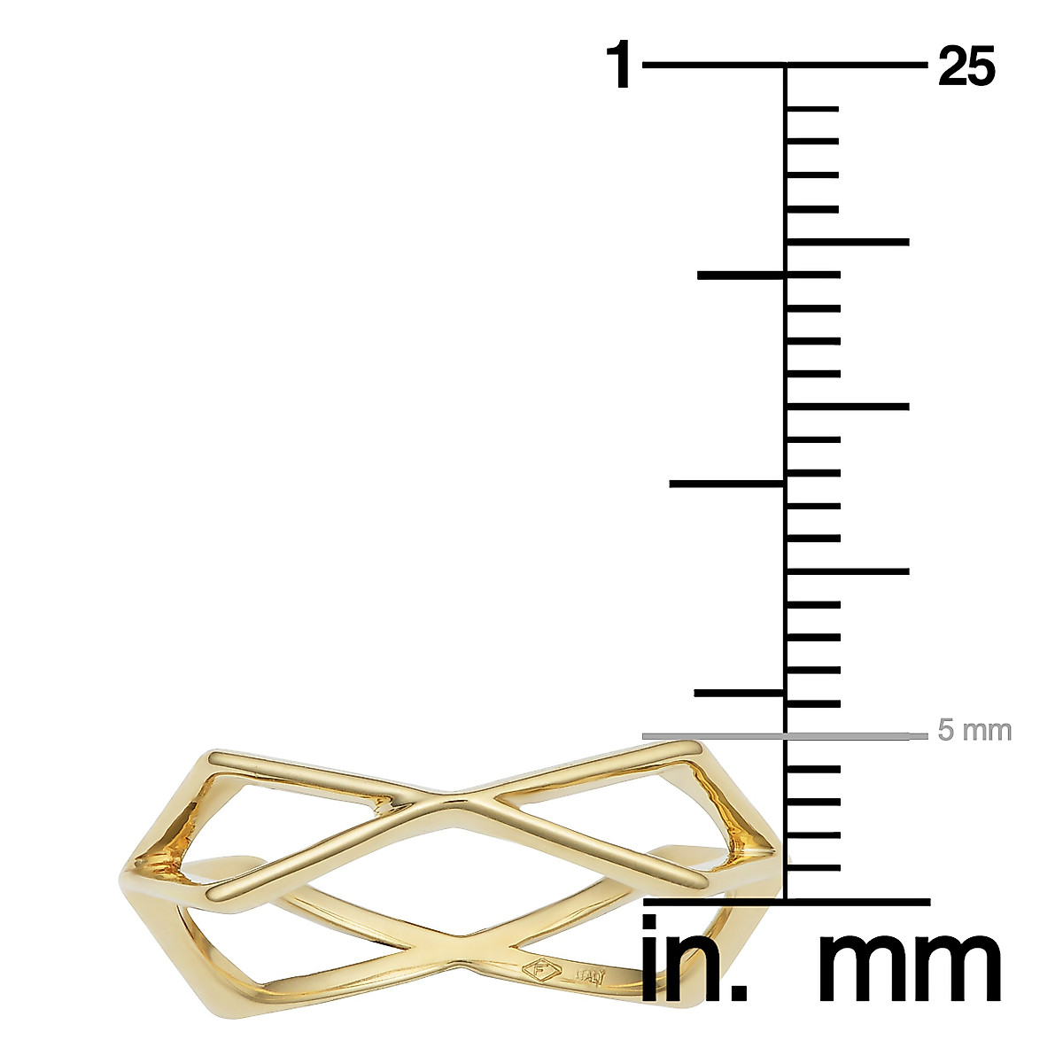 Kooljewelry 14k Yellow Gold Geometric Ring (size 8)