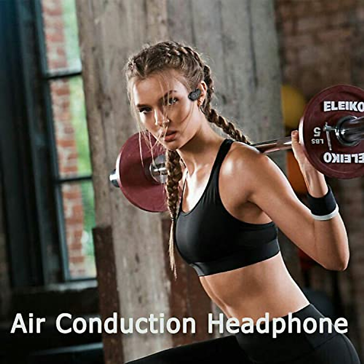 KauLueDer Conduction Open Ear Bluetooth Headphone,V5.1 Air Conduction Earphone with Built-in Microphone for Fitness/Office/Home/Leisure