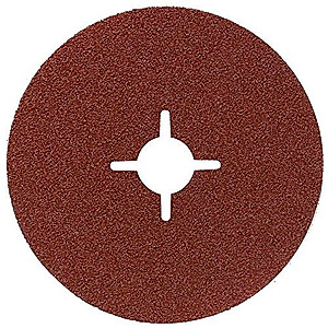 Bosch 2609256255 Fibre Sanding Disc Set for Angle Grinder Clamped for Wood and Metal 180 mm Disc, 22 mm Bore, 12 Pieces Mixed Grit