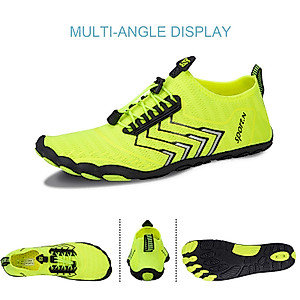 WateLves Water Shoes for Men Women Barefoot Quick-Dry Aqua Sock Outdoor Athletic Sport Shoes Kayaking Boating Hiking Surfing Walking (L-YG. Green, 45)