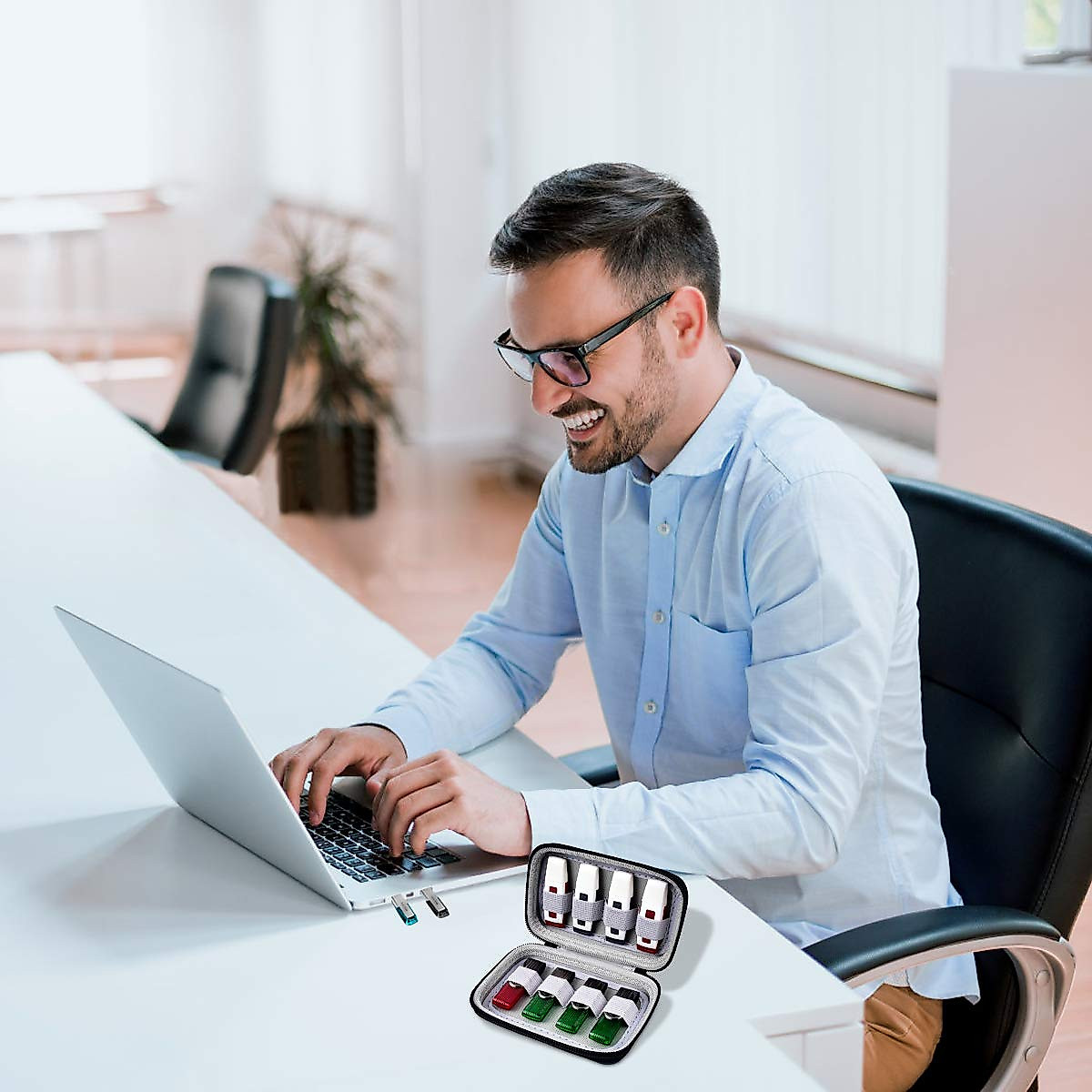 USB Flash Drive Case Compatible with Sandisk Cruzer/for Samsung Bar Plus/for Micro Center Superspeed/for Pny Turbo 16GB/ 32GB/ 64GB/ 128GB USB 2.0 3.0 Flash Drive - 8 Pack (Black)