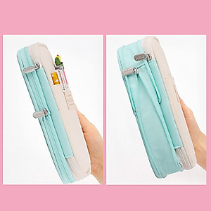 Oyachic Big Capacity Pencil Case, Telescopic Pencil Pouch,Zipper Pen Bag,Canvas Markers Organization Makeup Bag Box,Pencil Holder Office Supplies