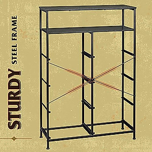 WLIVE Fabric Dresser for Bedroom, Storage Drawer Unit,Dresser with 8 Deep Drawers for Office, College Dorm, Charcoal Black Wood Grain Print