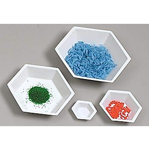 Hexagonal Weighing Boats, W-H64-WA-50, 64mm, Medium, White Anti-Static, Pack of 50