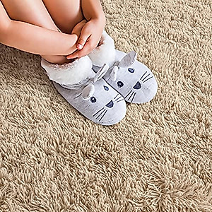 Softlife Fluffy Rugs for Bedroom, Shag Cute Area Rug for Girls and Kids Baby Room Home Decor, 2.6 x 5.3 Feet Oval Indoor Carpet for Nursery Dorm Living Room, Camel