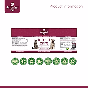 Arrowleaf Leaf Intesti Care by NaturPet Inc for Dogs & Cats | Natural Alternative to Chemical Wormers | Promotes a Healthy intestinal Tract | Contains Diatomaceous Earth | 165g