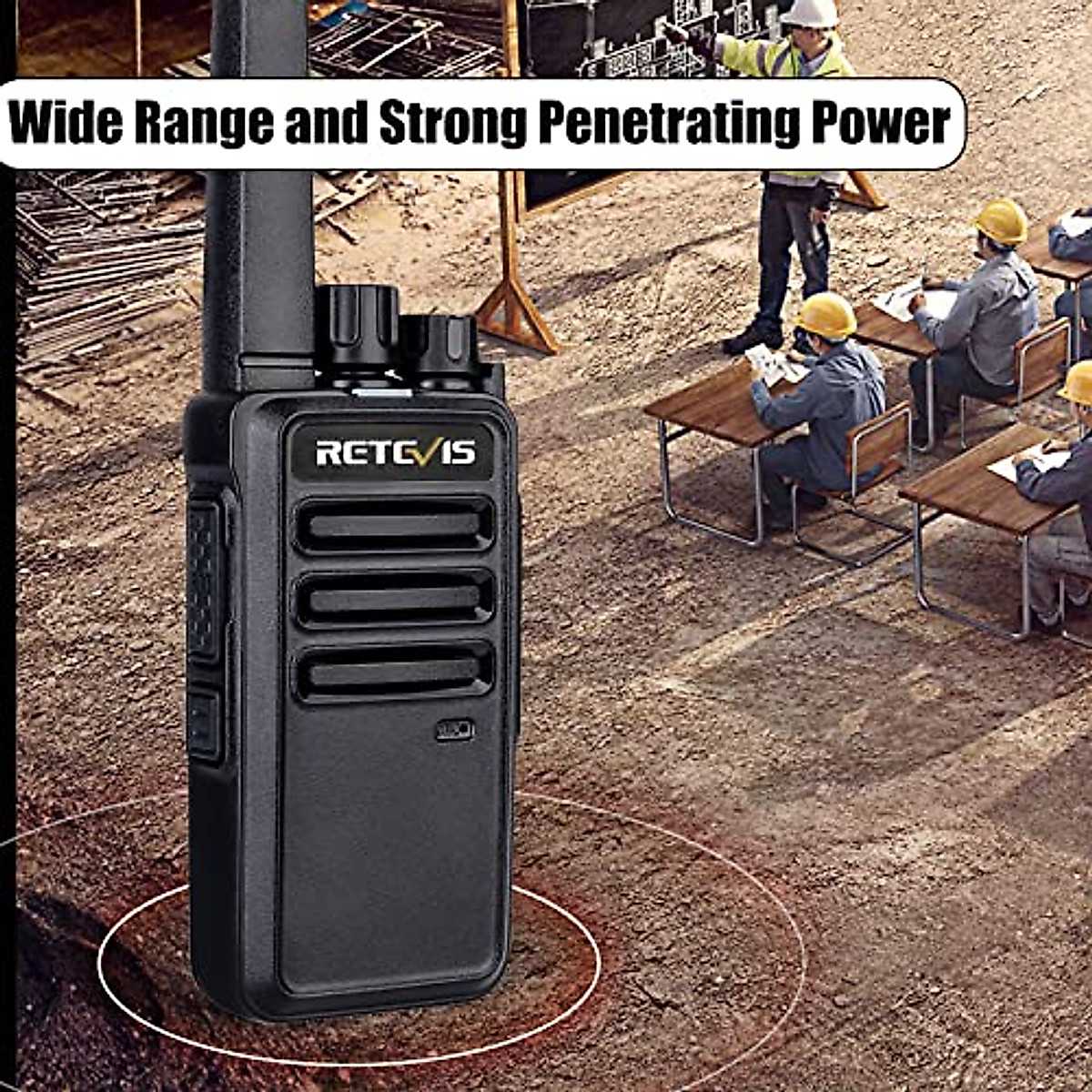 Retevis RT68 Walkie Talkie for Adults, Portable Two-Way Radios Long Range, Handsfree, 2 Way Radios Rechargeable with USB Charging Base and Adpter, for School Restaurant Retail Business(10 Pack)