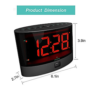 ANJANK Extra Loud Alarm Clock for Heavy Sleepers, Wireless Bed Shaker, Vibrating Dual Alarm, Deaf and Hearing-impaired, Adjustable Volume/Dimmer/Wake up Mode, USB Charger Port