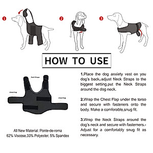 cattamao Dog Anxiety Relief Coat, Dog Anxiety Calming Vest Jacket for Thunderstorm,Travel, Fireworks,Vet Visits (Medium, Navy)