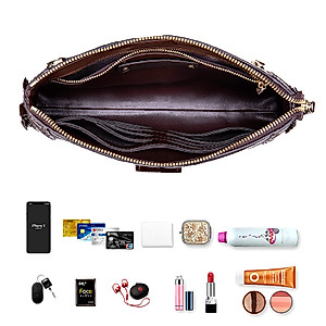 Crocodile Clutch Wallet for Men and Women, Luxury Leather Wristlet Handbag Hand Purse Large Checkbook Wallets Brown