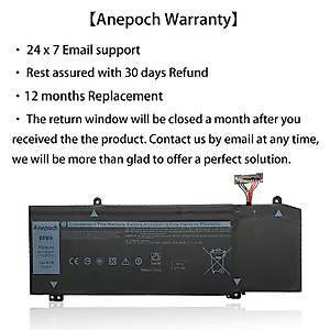 Anepoch 1F22N Laptop Battery Replacement for Dell Alienware 2018 M15 G5 15 5590 G7 7790 7590 ALW15M-D1735R R2 R1 2019 M17 Series XRGXX HYWXJ 0HYWXJ JJPFK 8622M 15.2V 60Wh 3750mAh