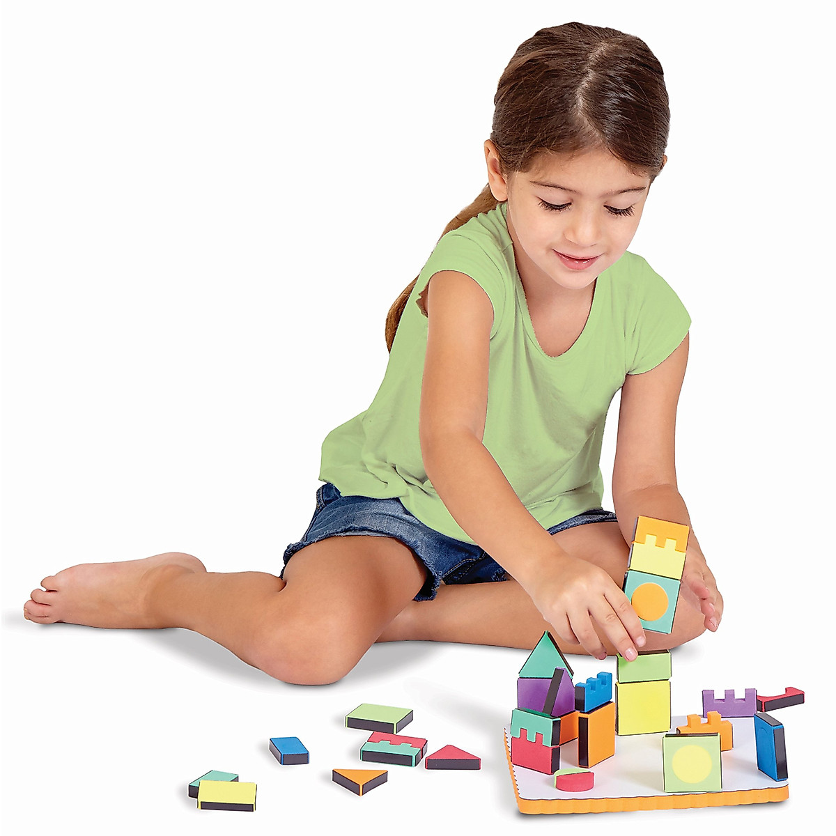 Edushape Magic Shapes Magnetic Foam Building Blocks, 81 Piece