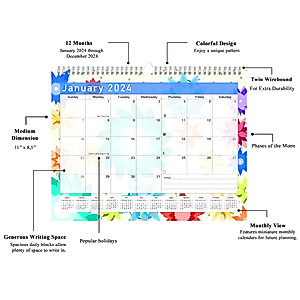 2024 Monthly Spiral-Bound Wall/Desk Calendar - 12 Months Desktop/Wall Blotter Calendar/Planner - (Edition #01)
