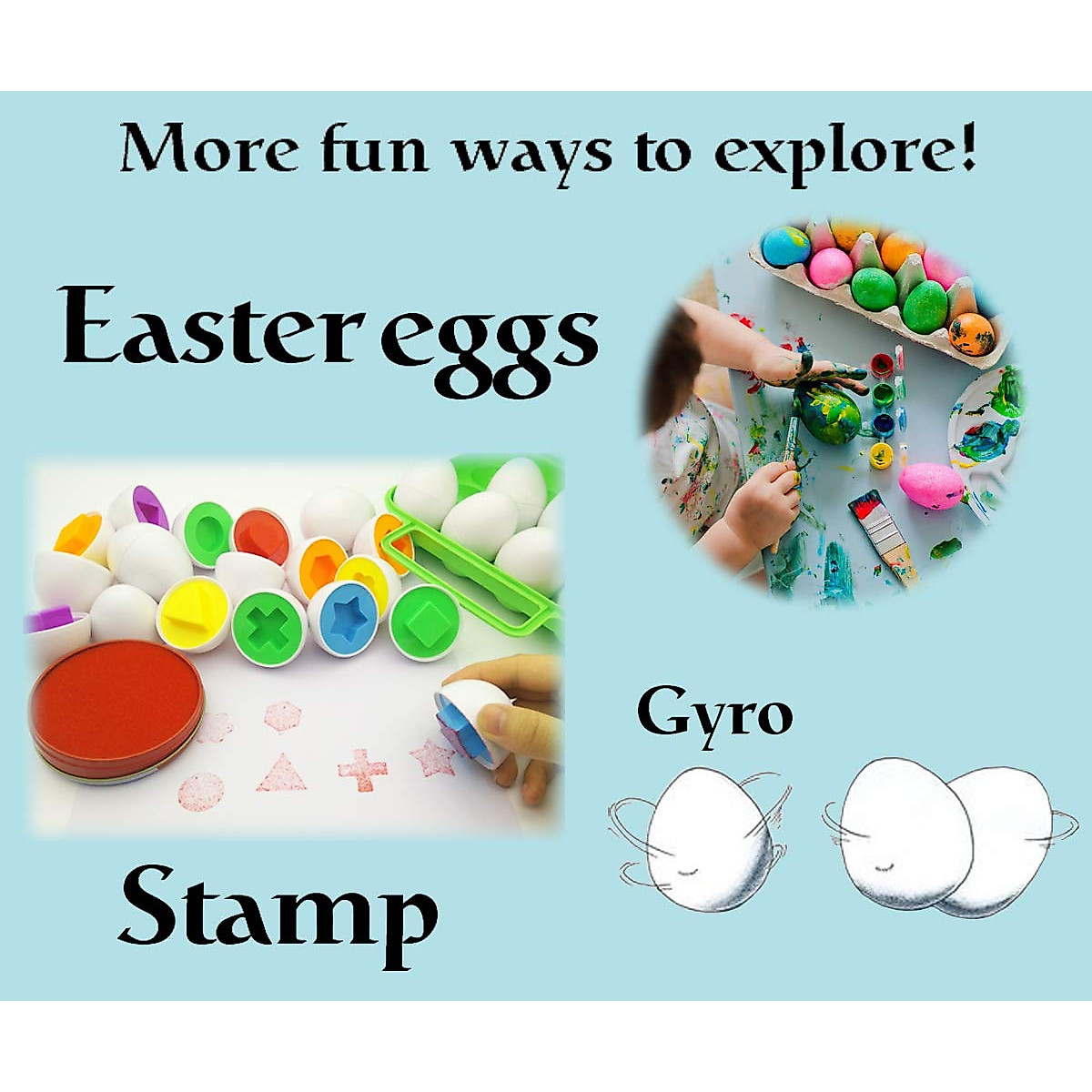 Beakabao 12pcs Color and Shape Matching Egg Set Montessori Toddler Education Classification Toys for Fine Motor Skills of The Fingers Muscles, Preschool Children Smart Puzzles Easter Gifts (Blue)