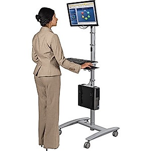 Balt 27614 Beta Sit Stand Mobile Workstation Cart, 67" H x 32" W x 33" D