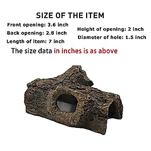 EHC Aquarium Decoration Hollow Tree Trunk Ornament Aquarium Log Aquarium Ornament Driftwood Fish Hideout Hideaway for Betta, Small Lizards, Turtles, Reptiles, Amphibians Tree Trunk