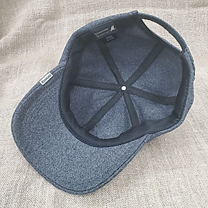 Emstate Melton Wool Baseball Cap Buckle Back Made in USA (8 Colors) (Black)