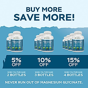 Magnesium Glycinate 400mg - 270 Magnesium Tablets (not Capsules) - 400 mg Elemental Magnesium - Highly Bioavailable - Vegan and Vegetarian - for Improved Sleep, Stress Relief & Cramp Defense