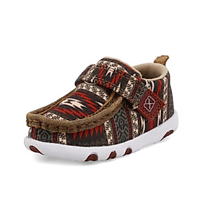 Twisted X Infant's Hooey Driving Moc, Moc Toe, Red Aztec, 6 M