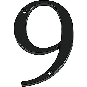 Distinctions 843149 Black Flush-Mount 4-Inch House Number 9