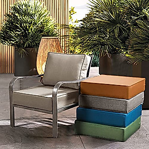 ARTPLAN Olefin 24x24 Deep Seat Patio Cushions for Outdoor Furniture,Extra 6 inch Thick,Back 18"x24",Removable,Replacement,Solid/Floral,Outdoor/Indoor,Khaki