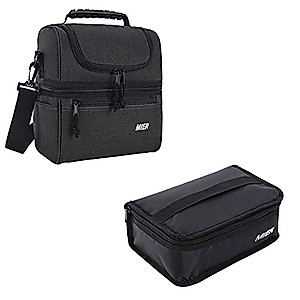 MIER 2 Compartment Lunch Bag and Small Lunch Bag