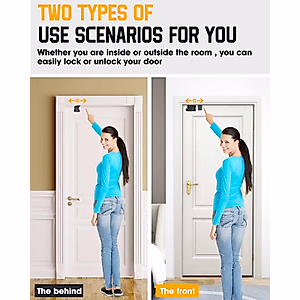 SKMYL Door Locks for Kids Safety, Child Proof Door Top Lock,Keep Children & Autistic at Home,Made of Durable Metal (Black 1 Pcs)