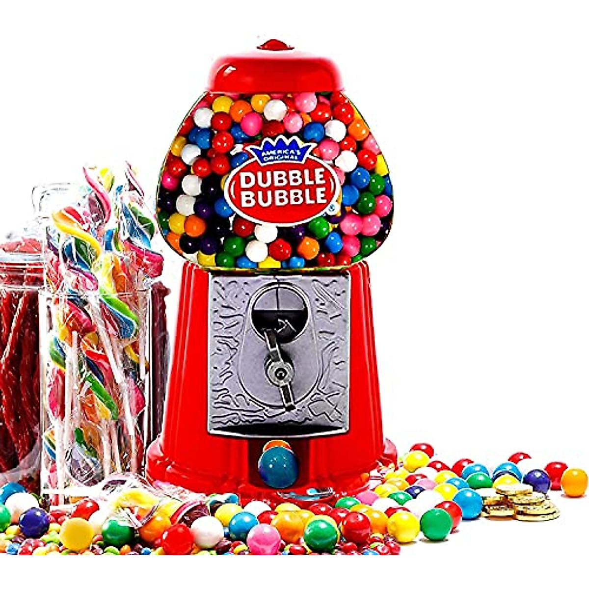 Gumball Machine for Kids 8.5" - Coin Operated Bubble Gum Machine and Toy Bank - Candy Machine Dispenser Includes 85 Gum Balls - Great Candy Dispenser Machine Gift Toys for Girls and Boys - 8.5" (Blue)