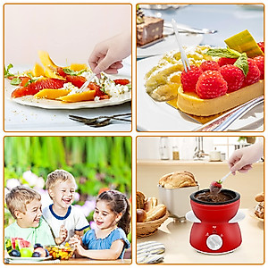 BTToyy Mini Chocolate Fondue Pot,Mini Chocolate Melting Pot,Electric Chocolate Melting Set,Chocolate Warmer,Includes 10 Dipping Forks For Candy,Chocolate,Cheese in Parties 260ML / 8.79OZ (Red)