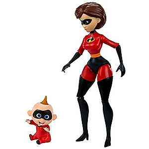 Mattel ​Pixar "The Incredibles" Elastigirl Action Figure with Jack-Jack, Movie Character Toys 6.6-in & 2.2-in Tall, Highly Posable with Authentic Super Suits, Kids Gift for Ages 3 Years Old & Up