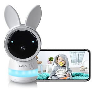 Baby Monitor with Camera and Audio,Add-one Camera for Arenti,2K Ultra HD WiFi Baby Camera,Night Vision,Lullabies,Cry Detection,Temp & Humidity Sensor,Two Way Talk,App Control(Single Camera)