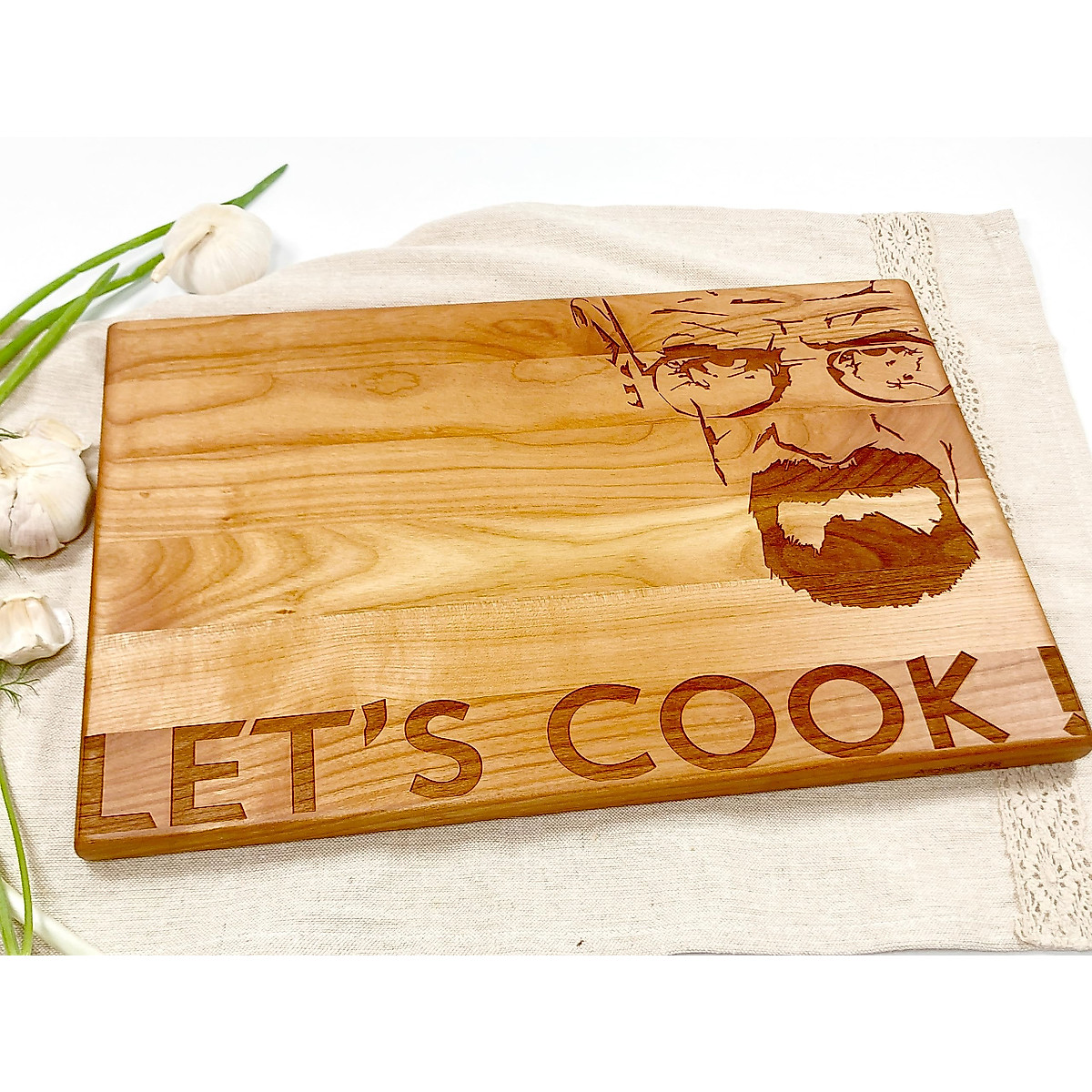 Algis Crafts | Cutting Board - LET'S COOK | Housewarming Gift for Newlyweds, Birthday, Wedding Gifts | Laser Engraved Board for Couples | Handmade Chopping Board For Kitchen