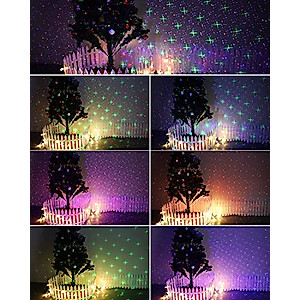 MHAZDZE Outdoor Christmas Laser Light，Red and Green Cross Star and Blue Christmas Laser Lights for Christmas and Holidays and Festive Decorations and Garden Decoration