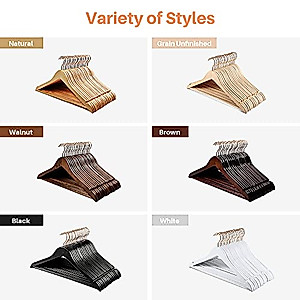 Smartor Wooden Hangers 20 Pack, Sturdy Coat Hangers for Closet, Quality Non Slip Hangers, Premium Heavy Duty Hangers, Durable Coat Hanger, Pants Hanger, Suit Hangers, with 360° Rotating Hook, White