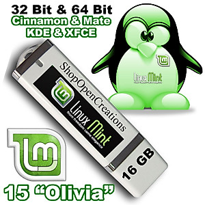 Linux Mint 15 on 16gb USB Flash Drive 32 Bit & 64 Bit Mate Cinnamon KDE Xfce Included -- DVD Bonus Material Included