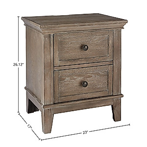 Westwood Design Leland 2 Drawer Nightstand, Stone Washed