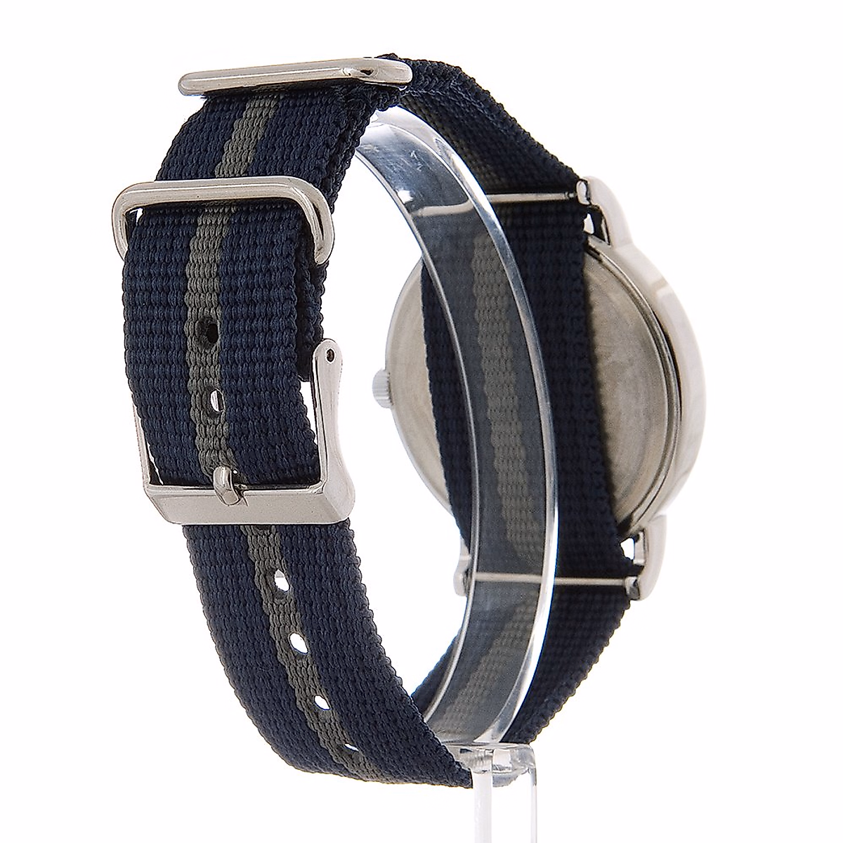 Timex Unisex T2N654 Weekender 38mm Blue/Gray Stripe Nylon Slip-Thru Strap Watch