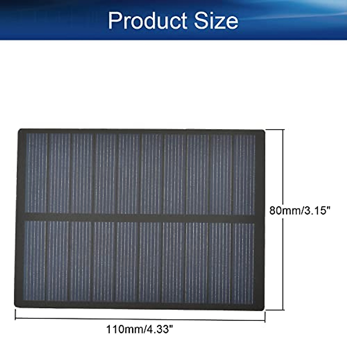 Bettomshin 1Pc 5V 1.3W Mini Solar Panels Cells, Polycrystalline Solar Cells Micro Solar Panel Module for Light Electric Toys Solar Battery Charger DIY Solar Syatem Kits (4.33" x 3.15"/110mm x 80mm)