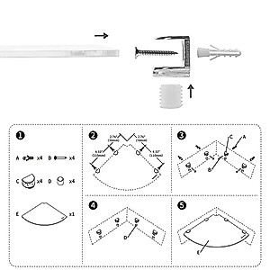 Set of 2 Corner Shower Caddy Acrylic Corner Floating Shelves, Round End Wall Mounted Bedroom, Bathroom Shelf, Storage Organizer for Toilet, Dorm, Office, Living Room and Kitchen (8 Inch, Clear)