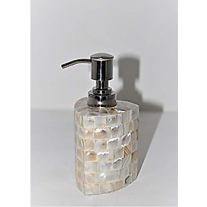 Wonderlist Handicrafts Mother of Pearl Bathroom Accessories Designer Bath Ensemble 100% Handmade SOAP Dispenser