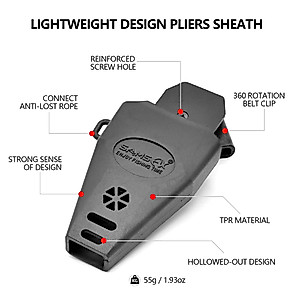 SAMSFX Aluminum Fishing Pliers Hook Remover Braid Line Cutter with Coiled Lanyard, Fly Fishing Knot Tying Tool & Retractors (Gray Handle, Split Ring Nose)