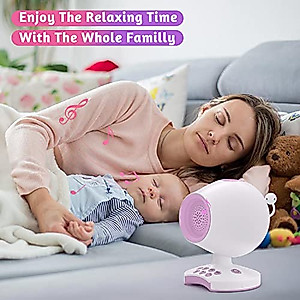 White Noise Machine for Baby, 20 Soothing Sounds Lullaby Sound Machine with Night Light, Projector, Volume Control, Auto-Off Timer, Noise Canceling for Sleep Aid, Nursery, Registry Gift for Kids