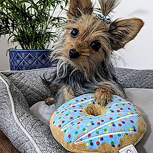 Huxley & Kent H&K for Dogs Power Plush | Drizzle Donut Blue (Large) | Funny Dog Toy | Dog Toy with Squeaker | Dog Gift | Fun, Durable, and Safe | Squeaky Dog Toy