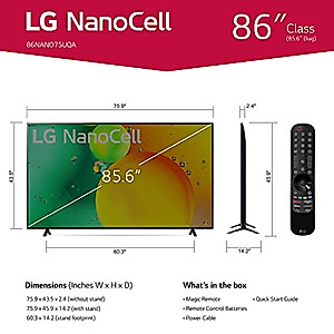 LG 86-Inch Class NANO75 Series Alexa Built-in 4K Smart TV, Black