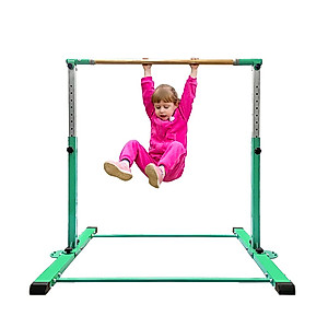 BYBAG Expandable Gymnastics Kip Bar,Horizontal Bar for Kids for Girls,No Wobble Gymnastic Equipment for Home Training,3' to 5' Adjustable Height,Gymnasts 1-4 Levels,300 lbs Weight Capacity