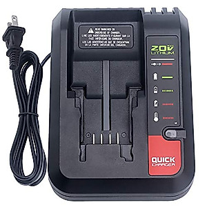 Biswaye 20V MAX Lithium Battery Charger Compatible with Black & Decker 20V Battery LBXR20 LBXR2520 LBXR2020 Compatible with Porter Cable 20V Battery PCC681L PCC682L PCC680L PCC685L PCC641
