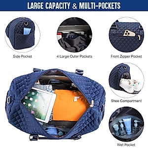 LOVEVOOK Travel Duffle Bag, Weekender Bag for Women with Toiletry Bag, Carry on Overnight Bag with Shoe Compartment, Gym Duffel Bag with Wet Pocket, Mommy Hospital Bags for Labor and Delivery