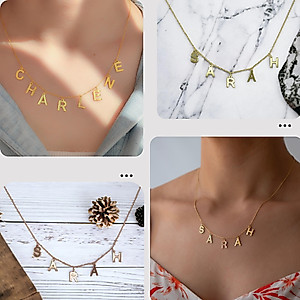 theserro Custom Name Necklace Personalized, Sterling Silver Necklace for Women, Personal Gift Customized Nameplate Pendant Jewelry for Girls (18, 18k Gold (5-8 Letters))